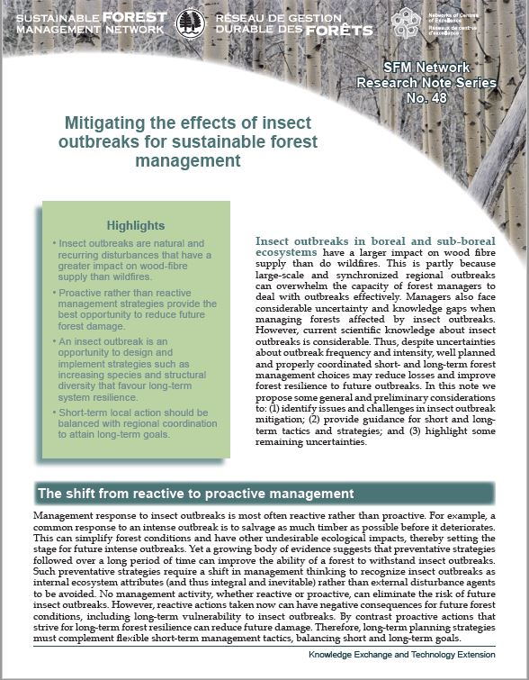 Mitigating the Effects of Insect Outbreaks for Sustainable Forest Management | Canadian ...